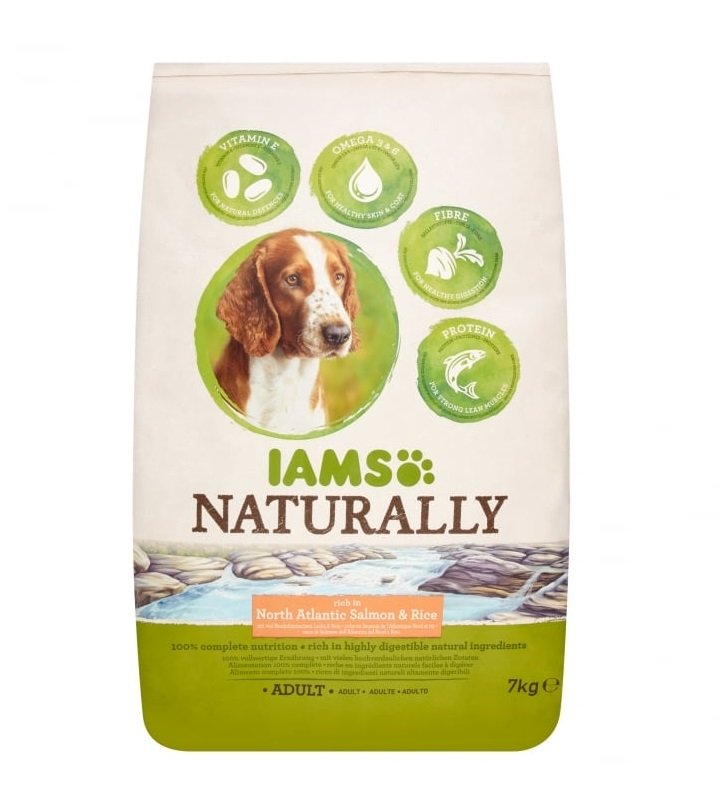 IAMS Naturally Adult Dog rich in North Atlantic Salmon & Rice 7 kg ...