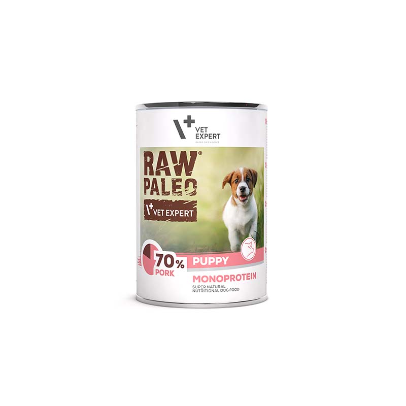 VETEXPERT Raw Paleo Schweinefleisch Welpen Dose 400g :: Hund ...