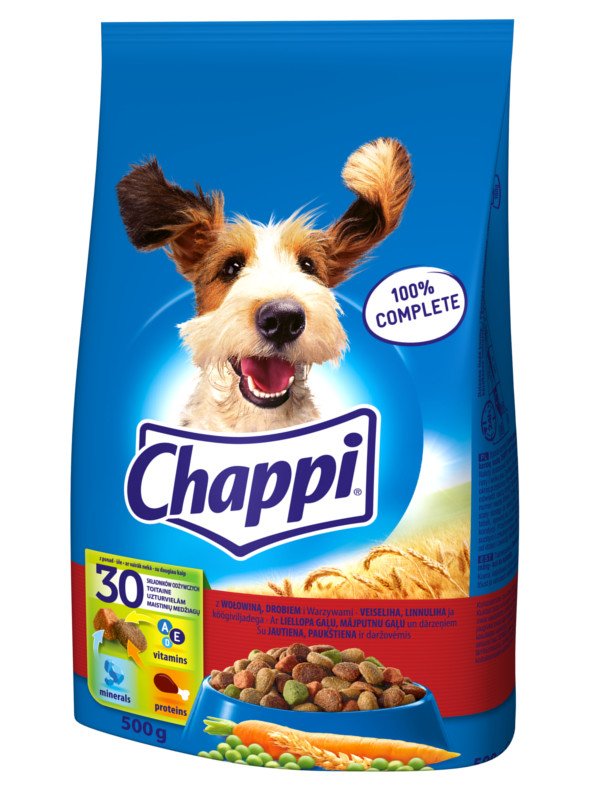 CHAPPI Trockenfutter mit Rind, Geflügel und Gemüse 0,5 kg :: Hund ...