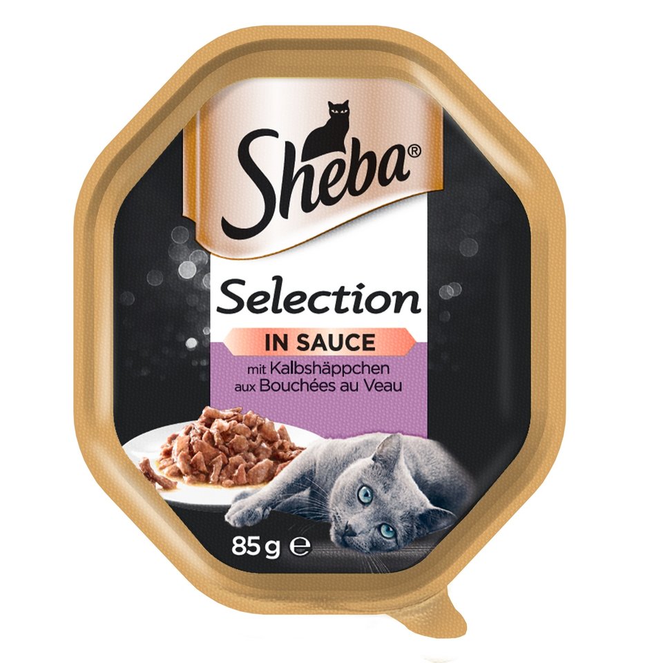 SHEBA Selection 85g mit Kalbfleisch - Katzennassfutter in Sauce ...